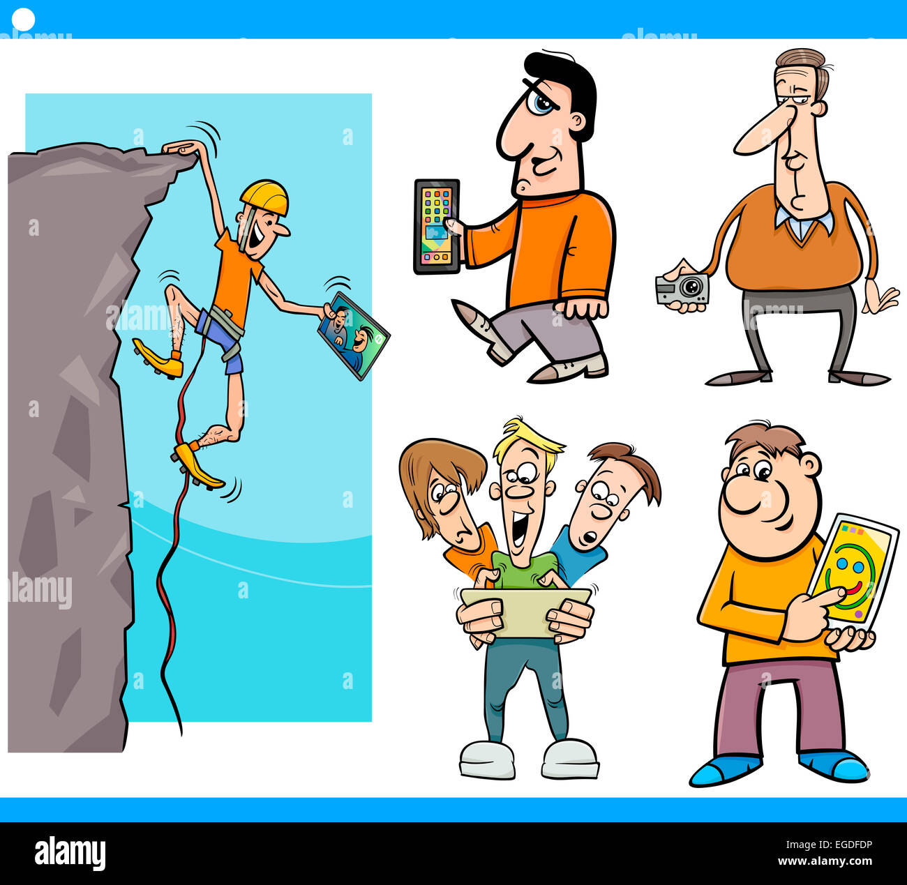 Man tablet pc cartoon illustration hi-res stock photography and images ...