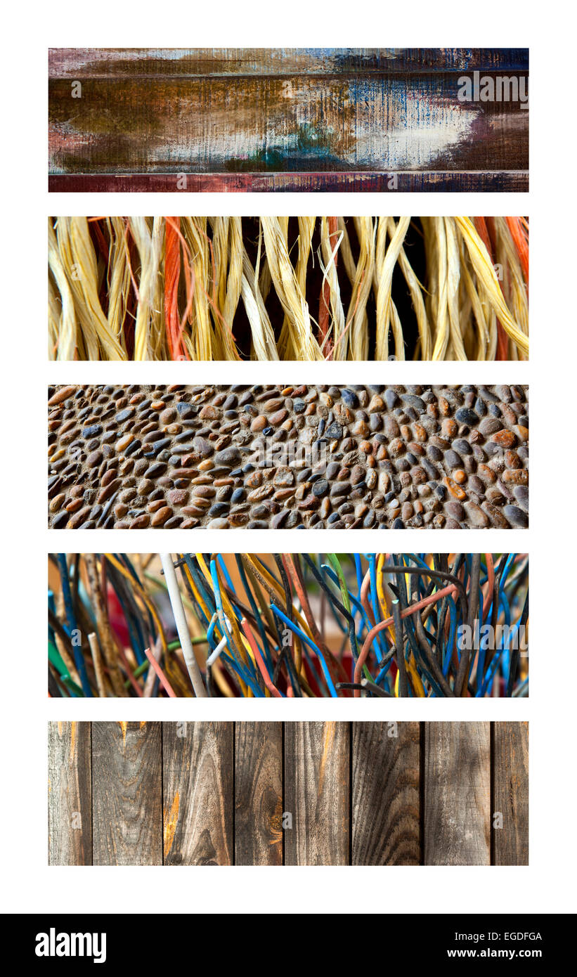 Various textures on a collage Stock Photo - Alamy