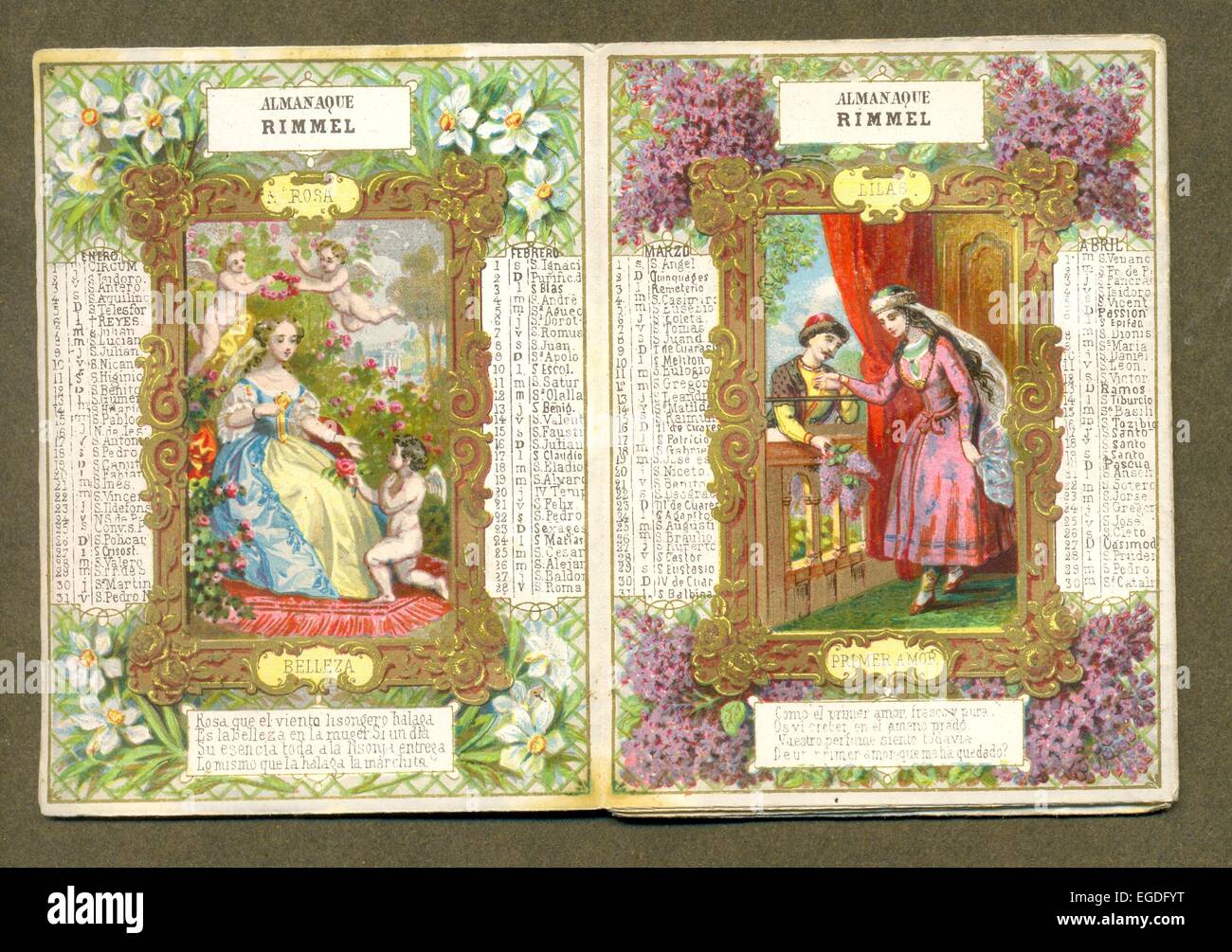 Two pages of the scented almanac of the Language of Flowers published ...