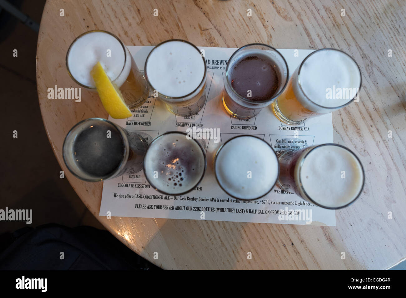 Flight of beers. Steelhead Brewery and Restaurant in Burlingame ...