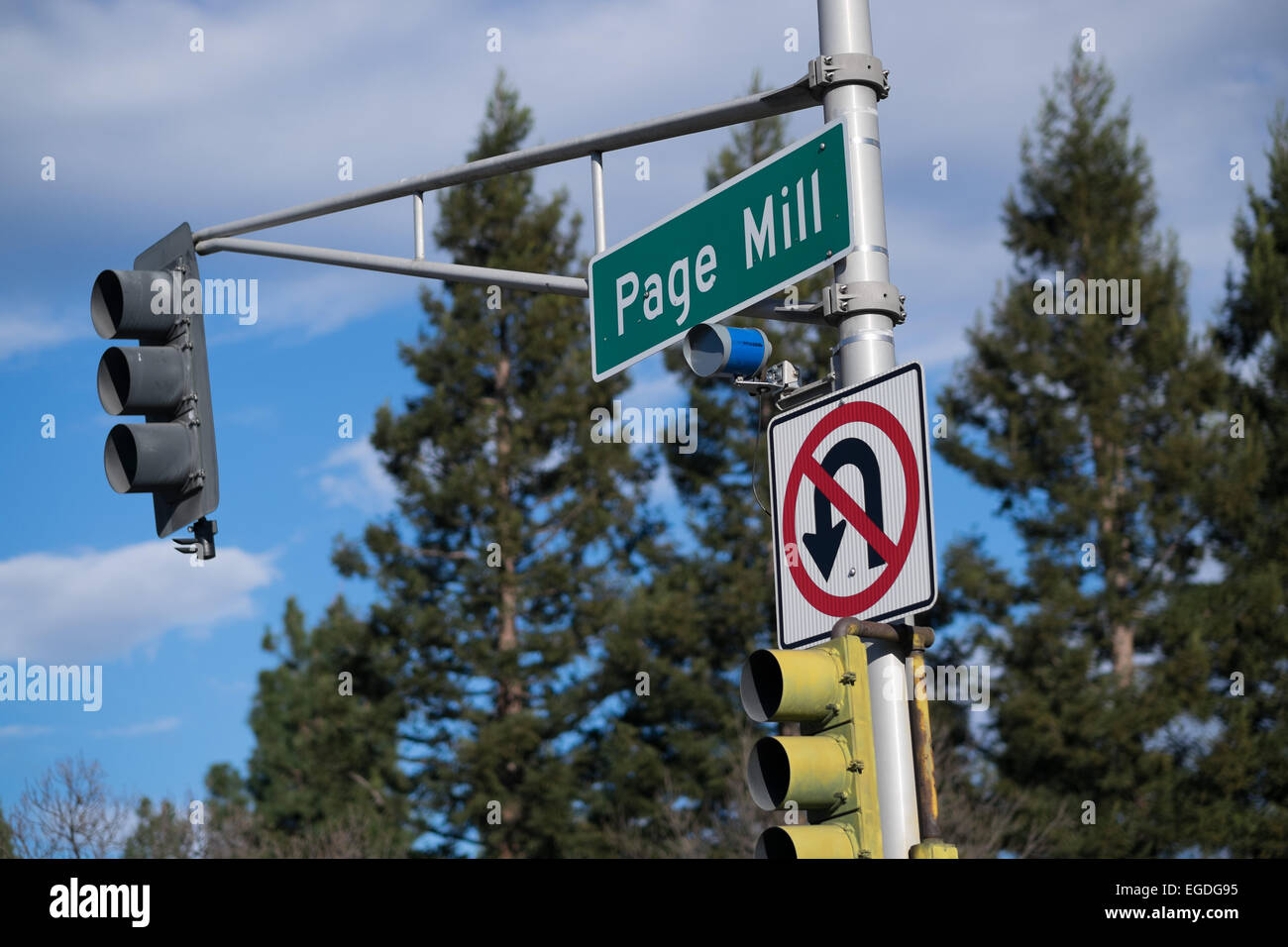 Page Mill Road, Palo Alto, CA. The heart of Silicon Valley Stock Photo ...