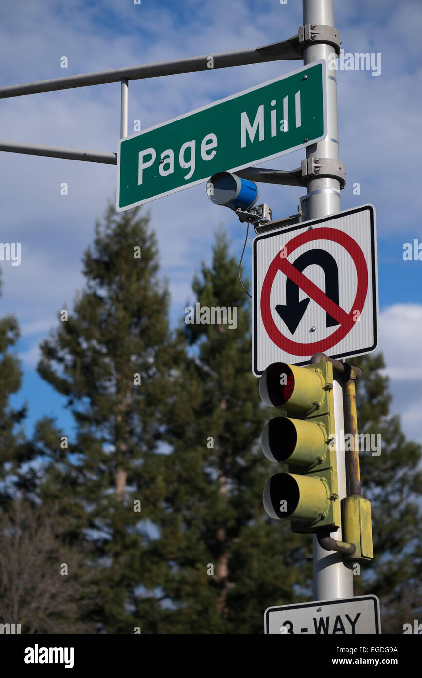 Page Mill Road, Palo Alto, CA. The heart of Silicon Valley Stock Photo ...