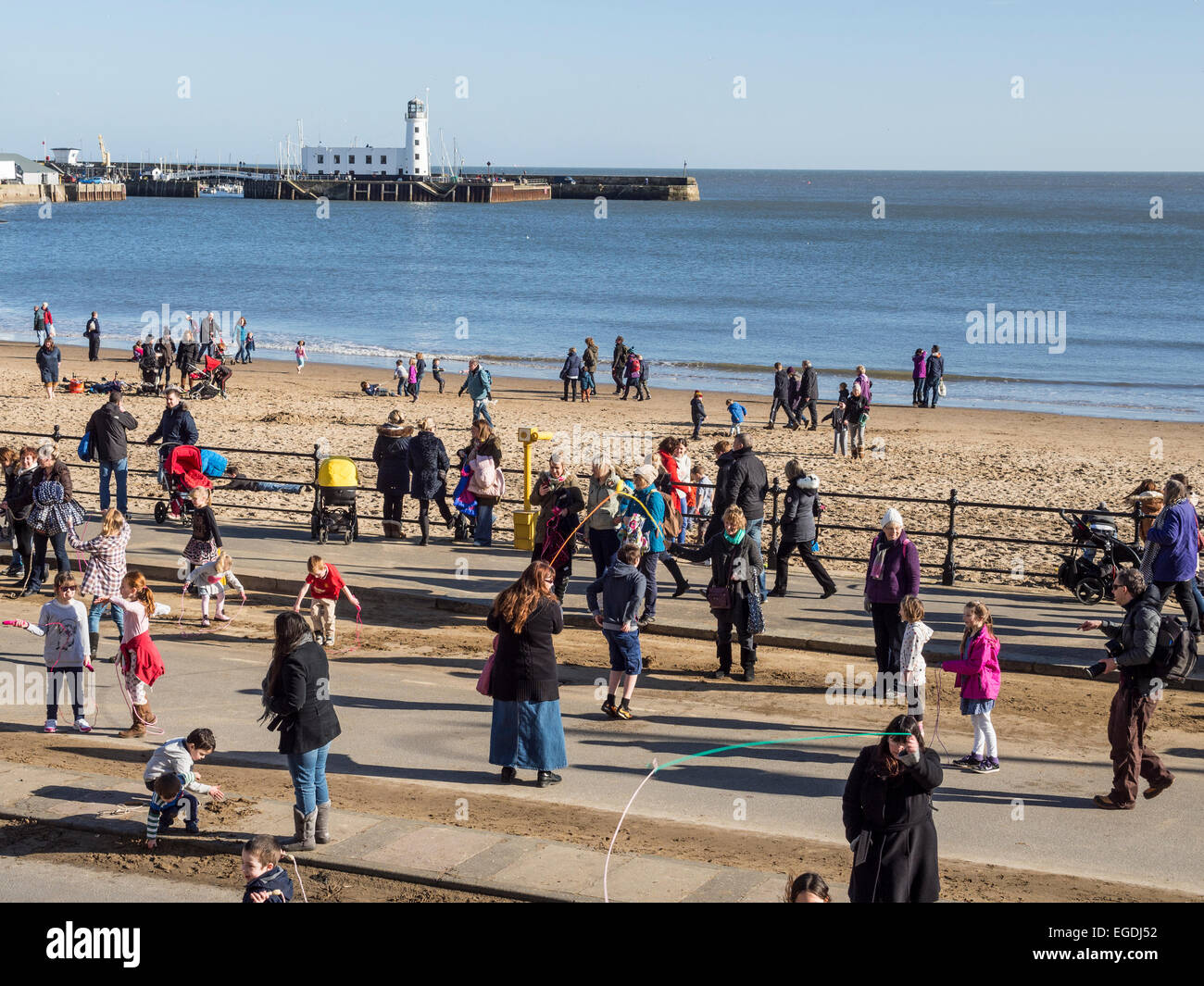 Traditional Shrove Tuesday skipping custom on the foreshore Scarborough ...