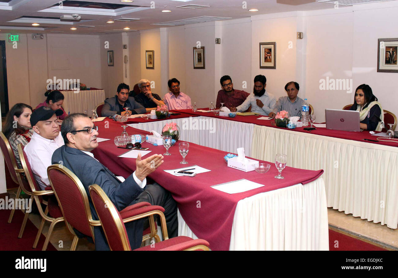 Chairman, Pakistan Press Foundation addressing to participants of ...
