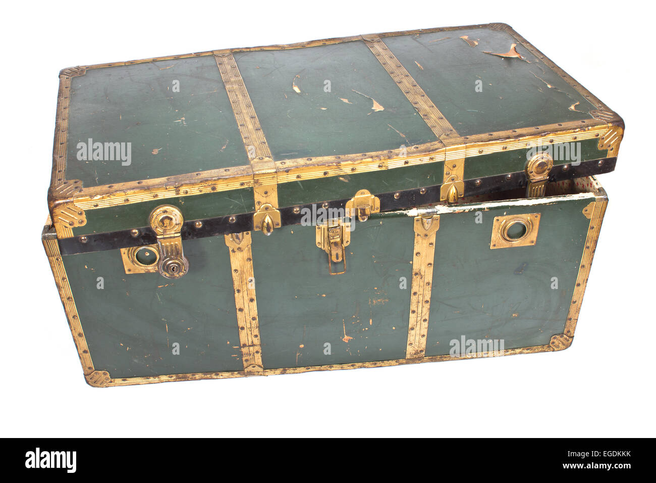 Old chest isolated on white Stock Photo - Alamy