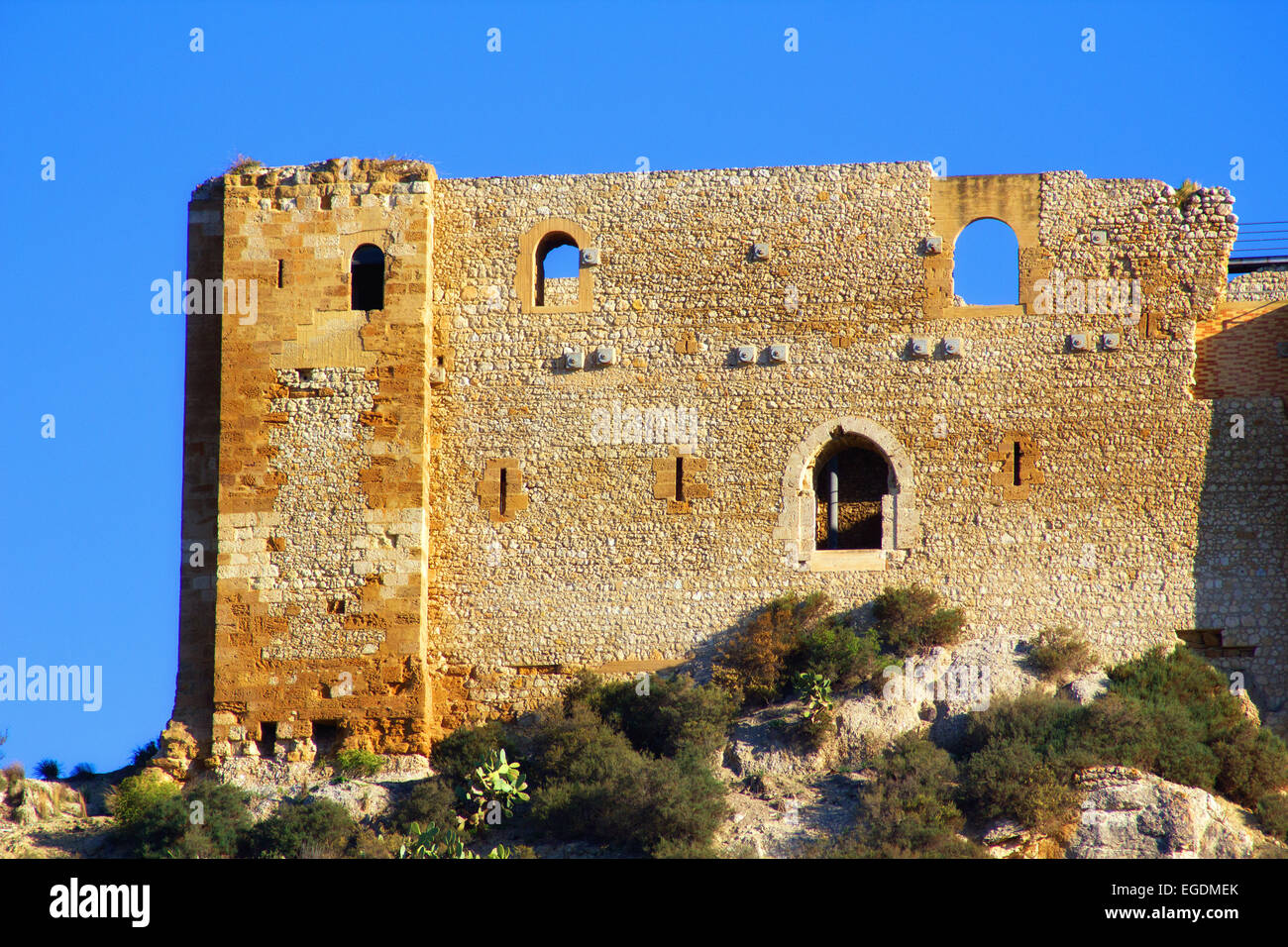 Gela medieval castle, Castelluccio di Gela in Sicily Stock Photo - Alamy