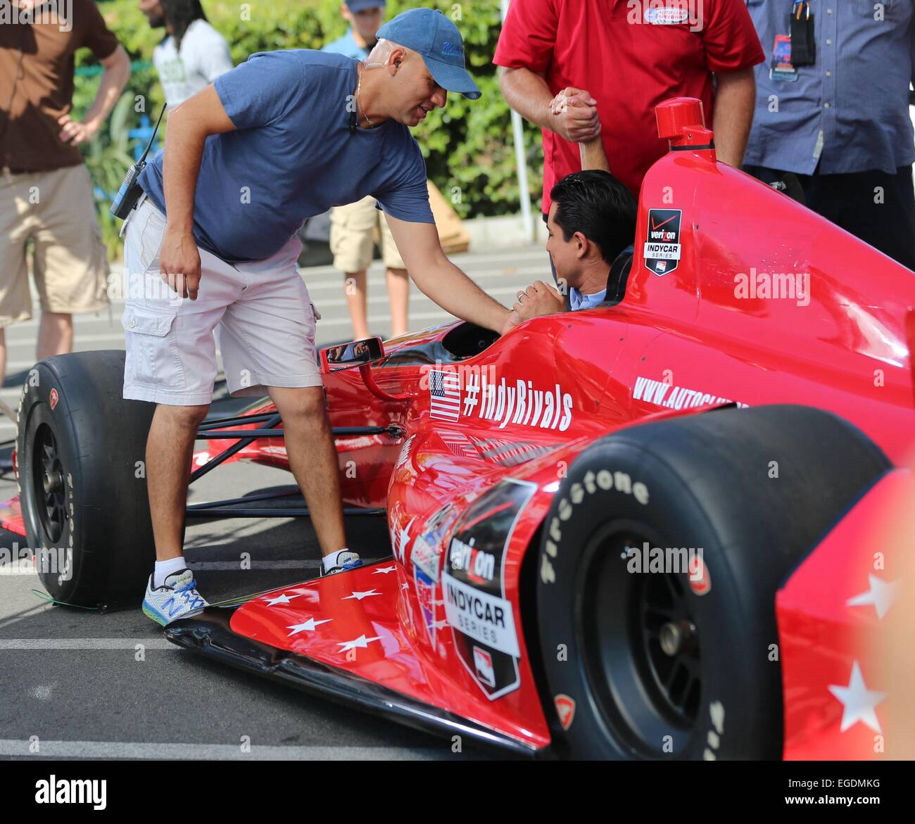 Marco Andretti appears on Extra and let's Mario Lopez sit in his Indy ...