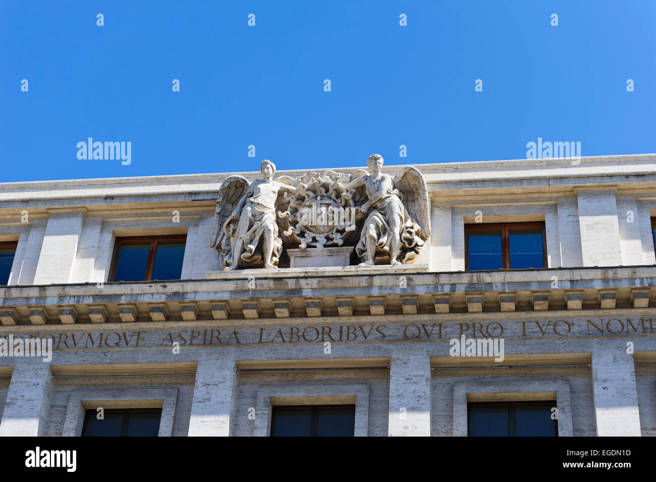 A sculpture of two angels on a building in Vatican, Rome, Italy Stock ...
