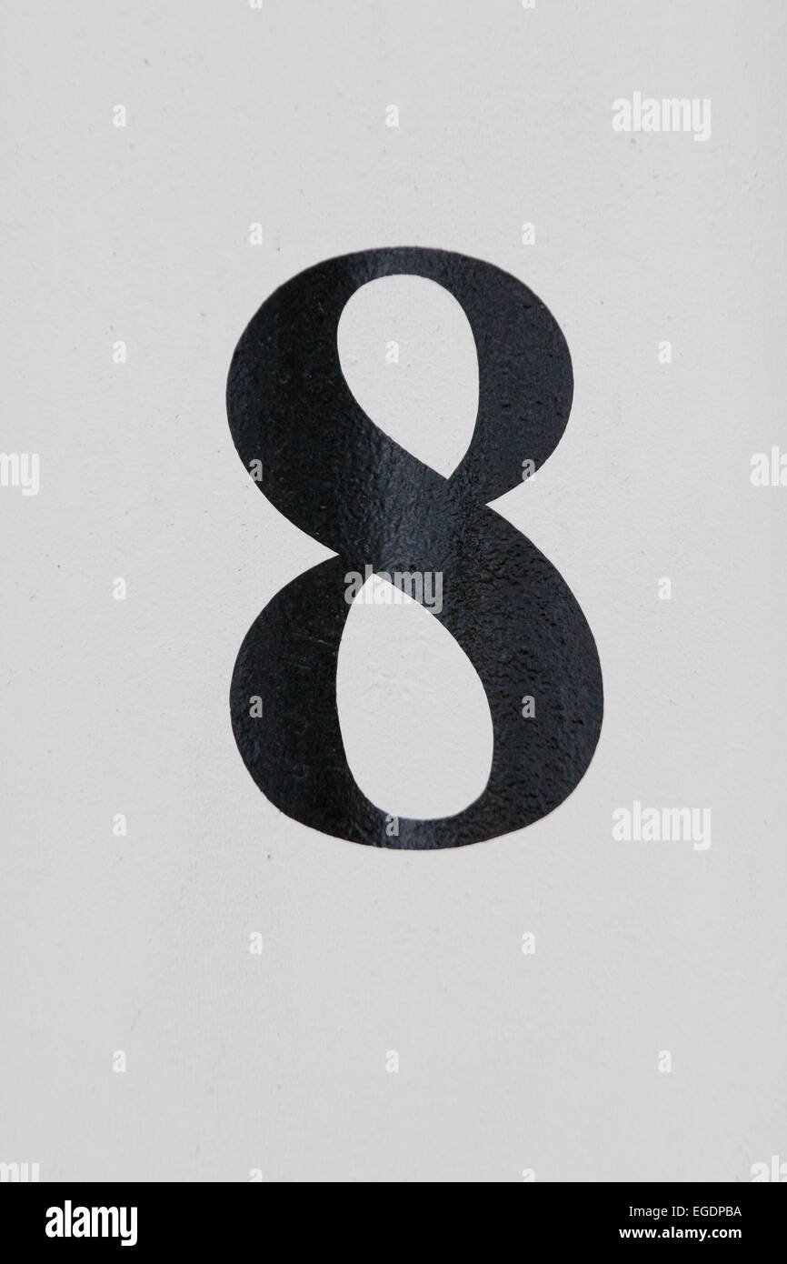 Number Eight on White Background Stock Photo - Alamy
