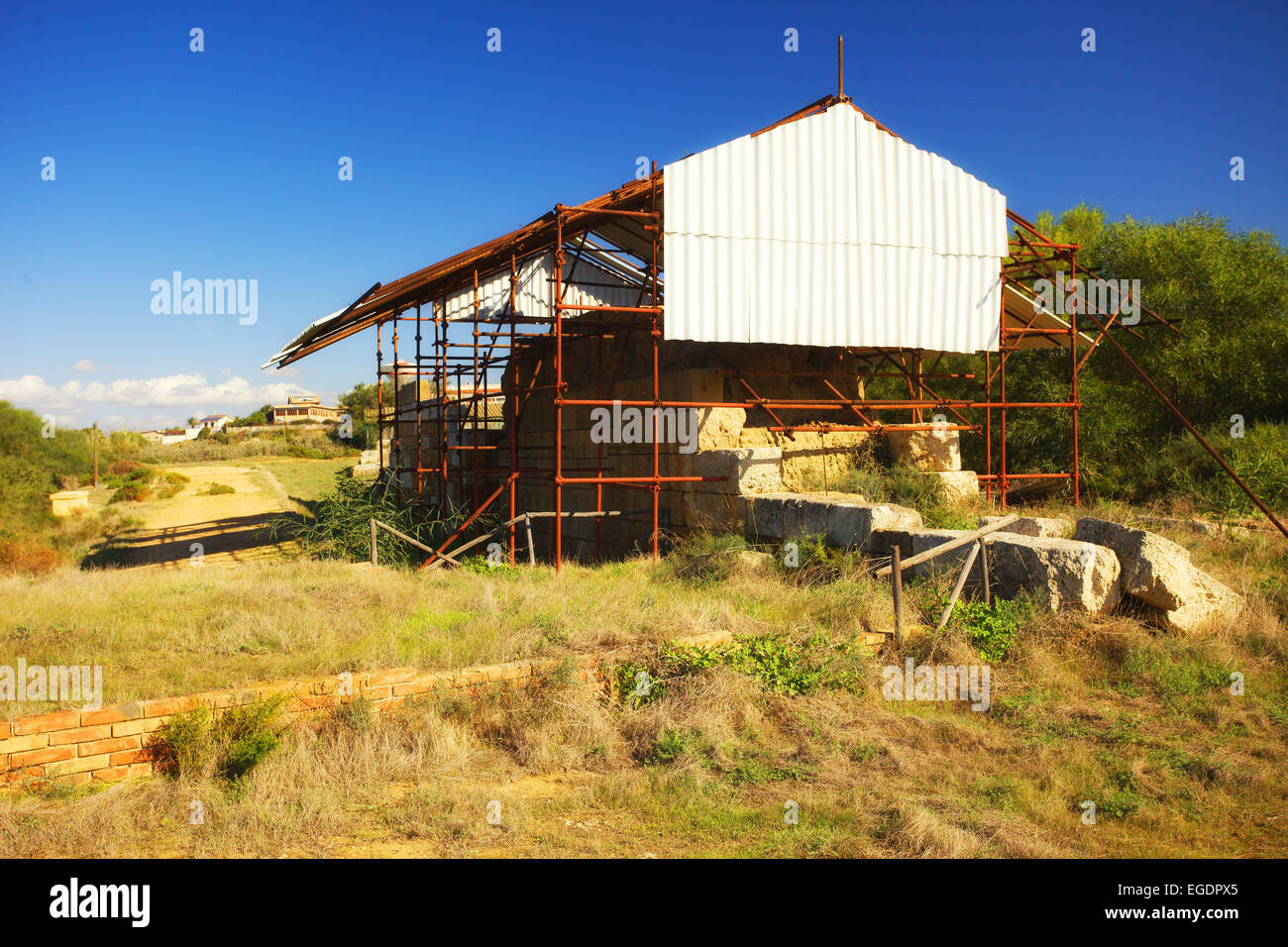 Capo Soprano walls of old Gela old greek city, Sicily, Italy Stock ...