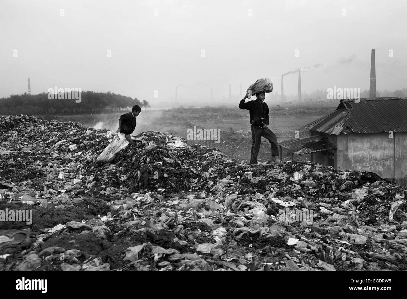 Garbage dumping ground Black and White Stock Photos & Images - Alamy