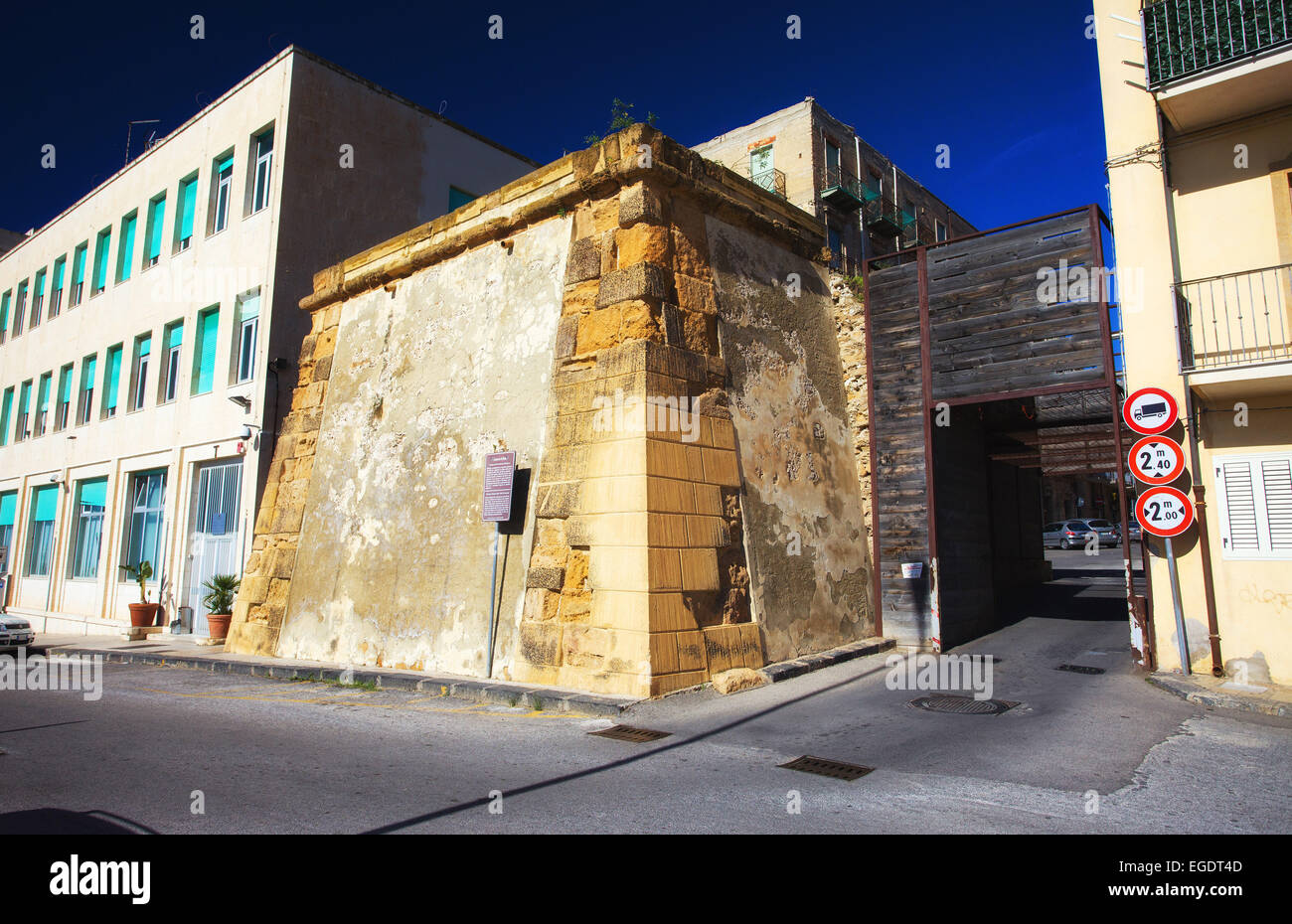 Medieval fortification in Gela town, Sicily, Italy Stock Photo - Alamy