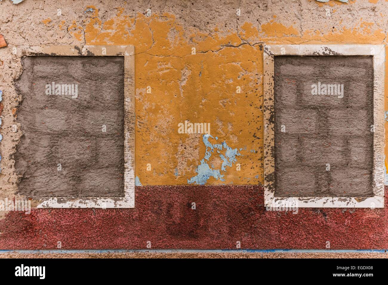 cemented windows in a portuguese house Stock Photo - Alamy