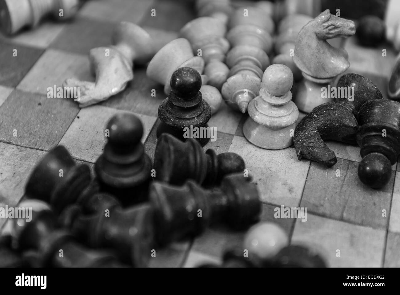 Vintage chess game Black and White Stock Photos & Images - Alamy