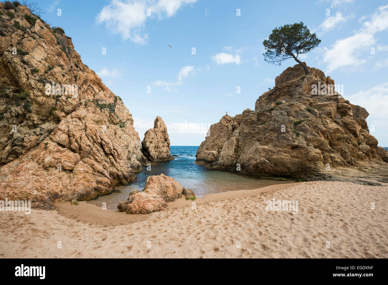 Red sand beach, Tossa de Mar, Costa Brava, Spain Stock Photo - Alamy