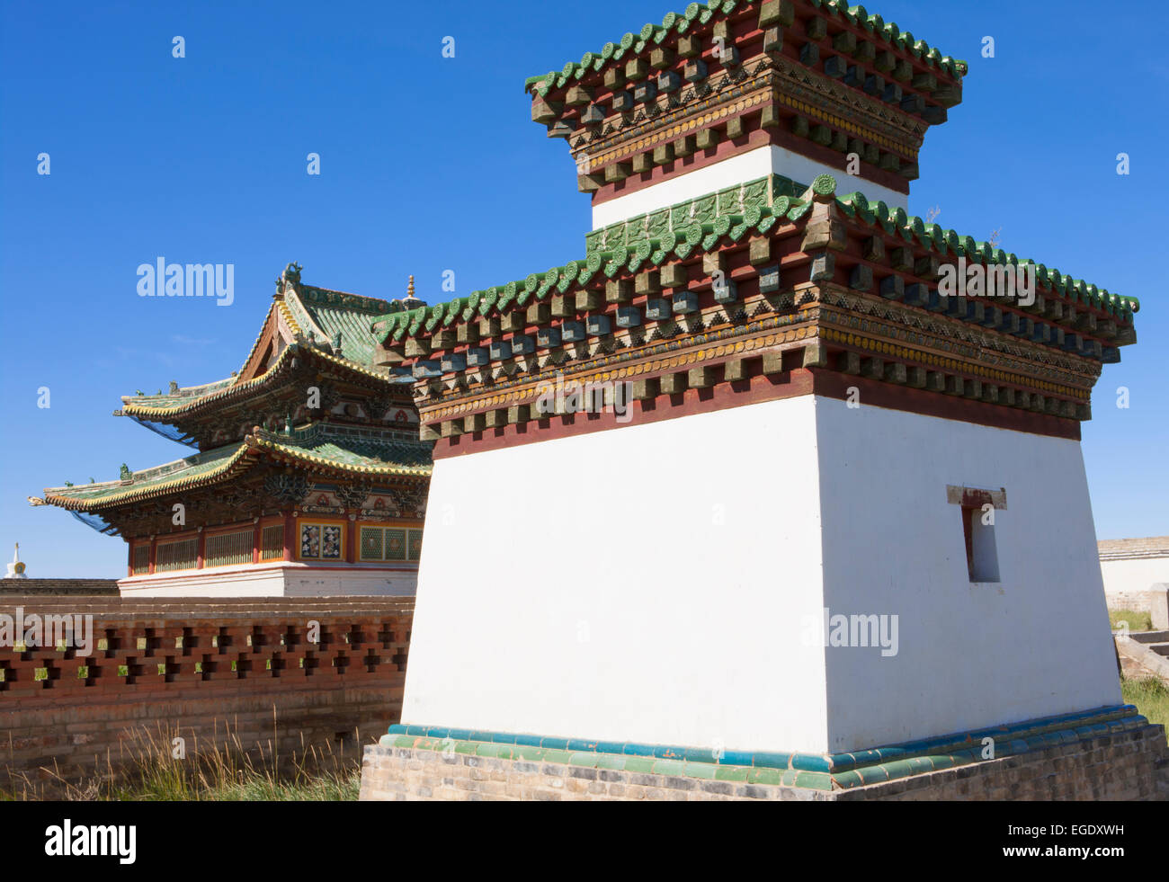 Temples at Erdene Zuu Khiid, Kharkhorin, Ovorkhangai, Mongolia Stock ...