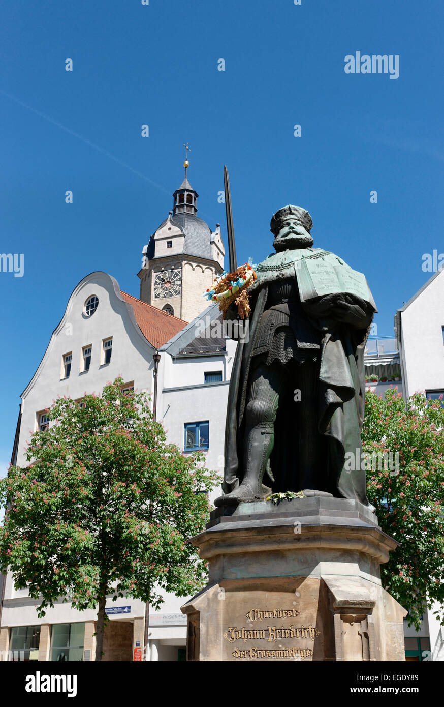 Hanfried, Bronze Statue of Johann Friedrich der Grossmuetige, Market ...