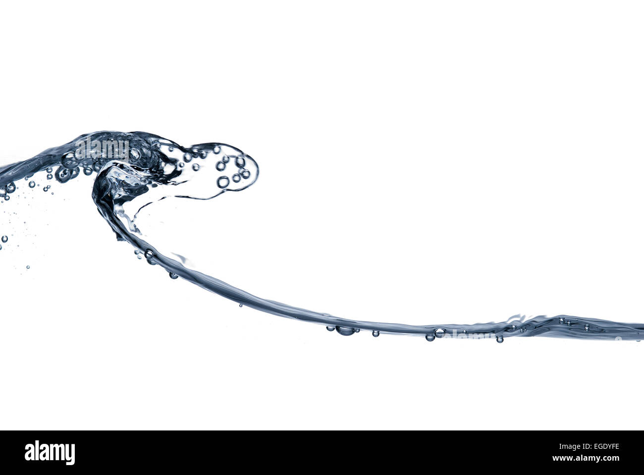 wave of clear water fluid captured in cross section as surface crest ...