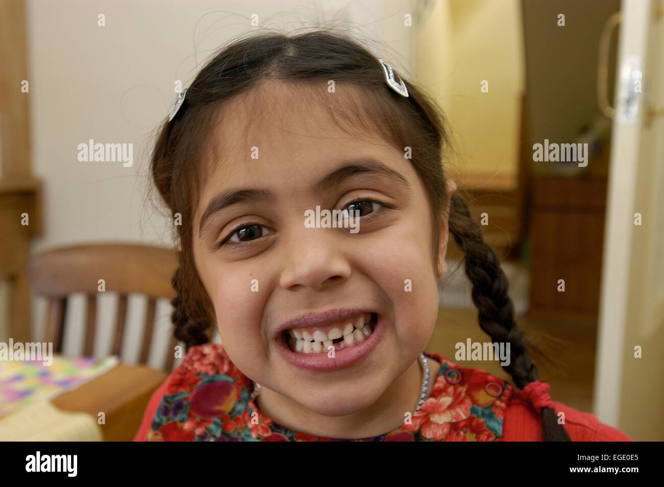 Six year old girl happy growing up and fact about lost first wobbly ...