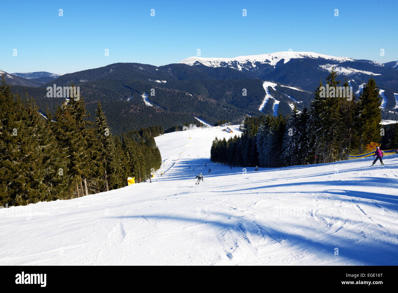 The slope of Bukovel ski resort, Ukraine Stock Photo - Alamy