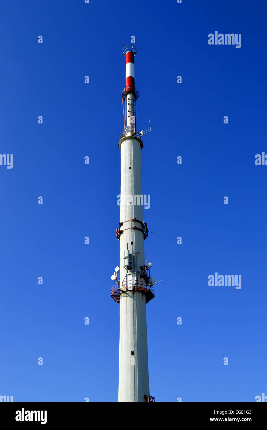 Telecommunication pole on the highest mountain in the Algarve Stock ...