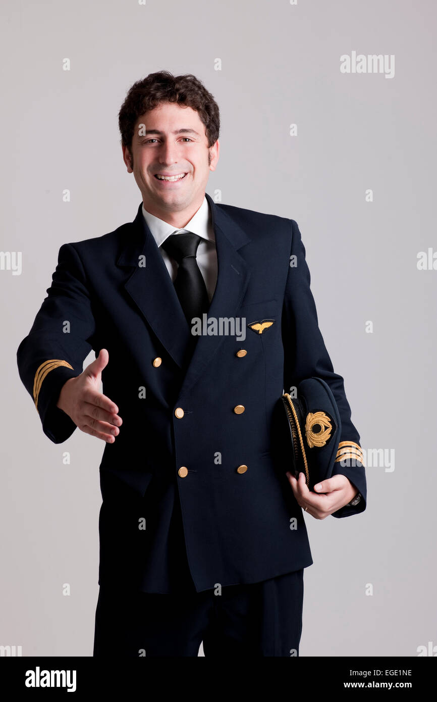 Portrait of airline pilot Stock Photo - Alamy