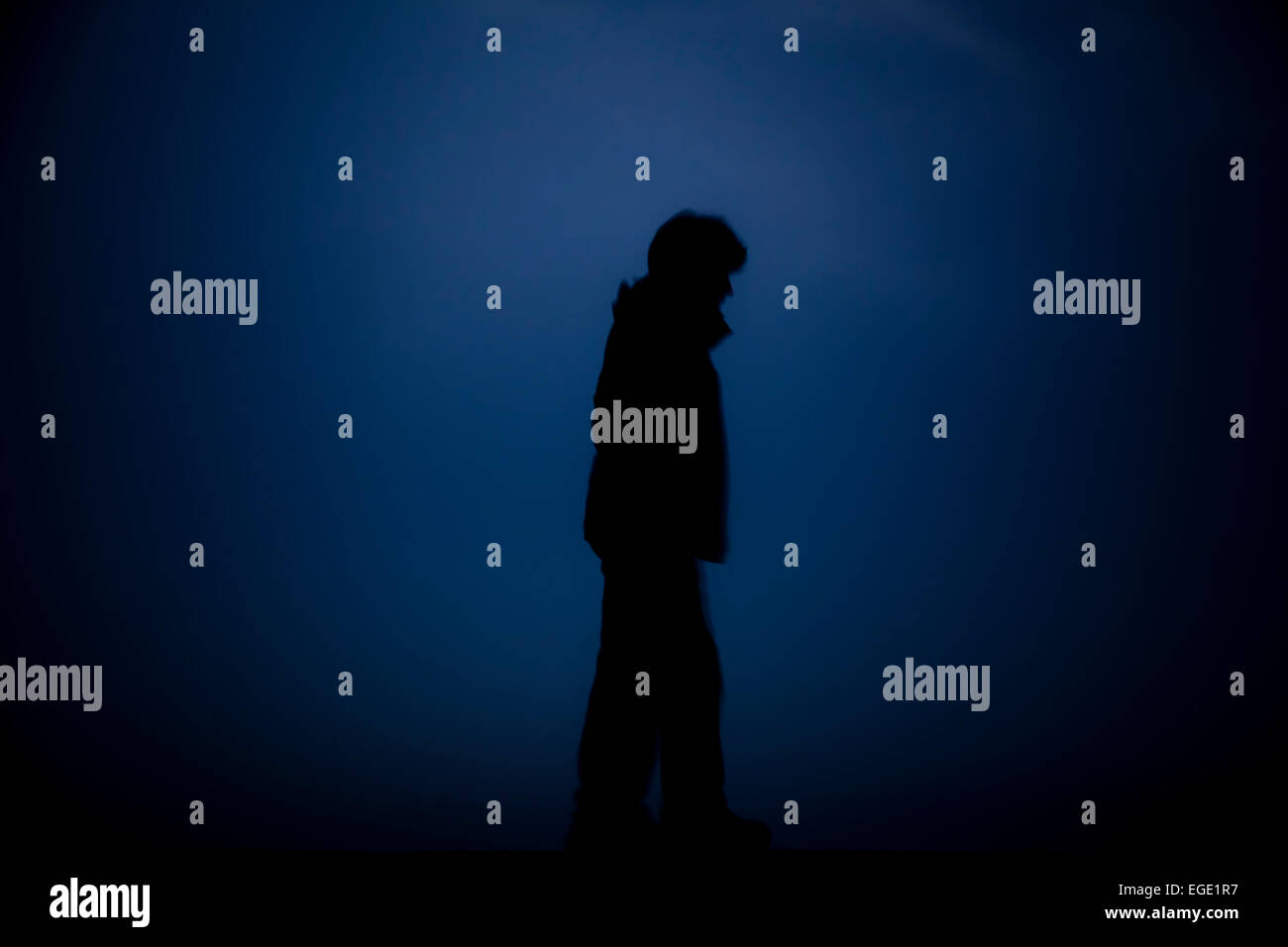 Single person silhouette hi-res stock photography and images - Alamy