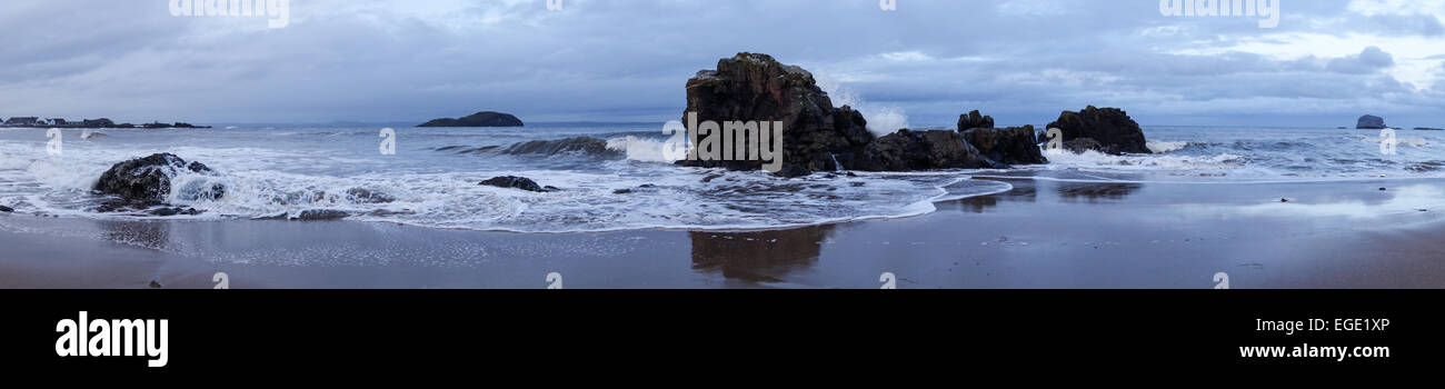 Yellow Craig Rock, Milsey Bay, North Berwick Stock Photo - Alamy