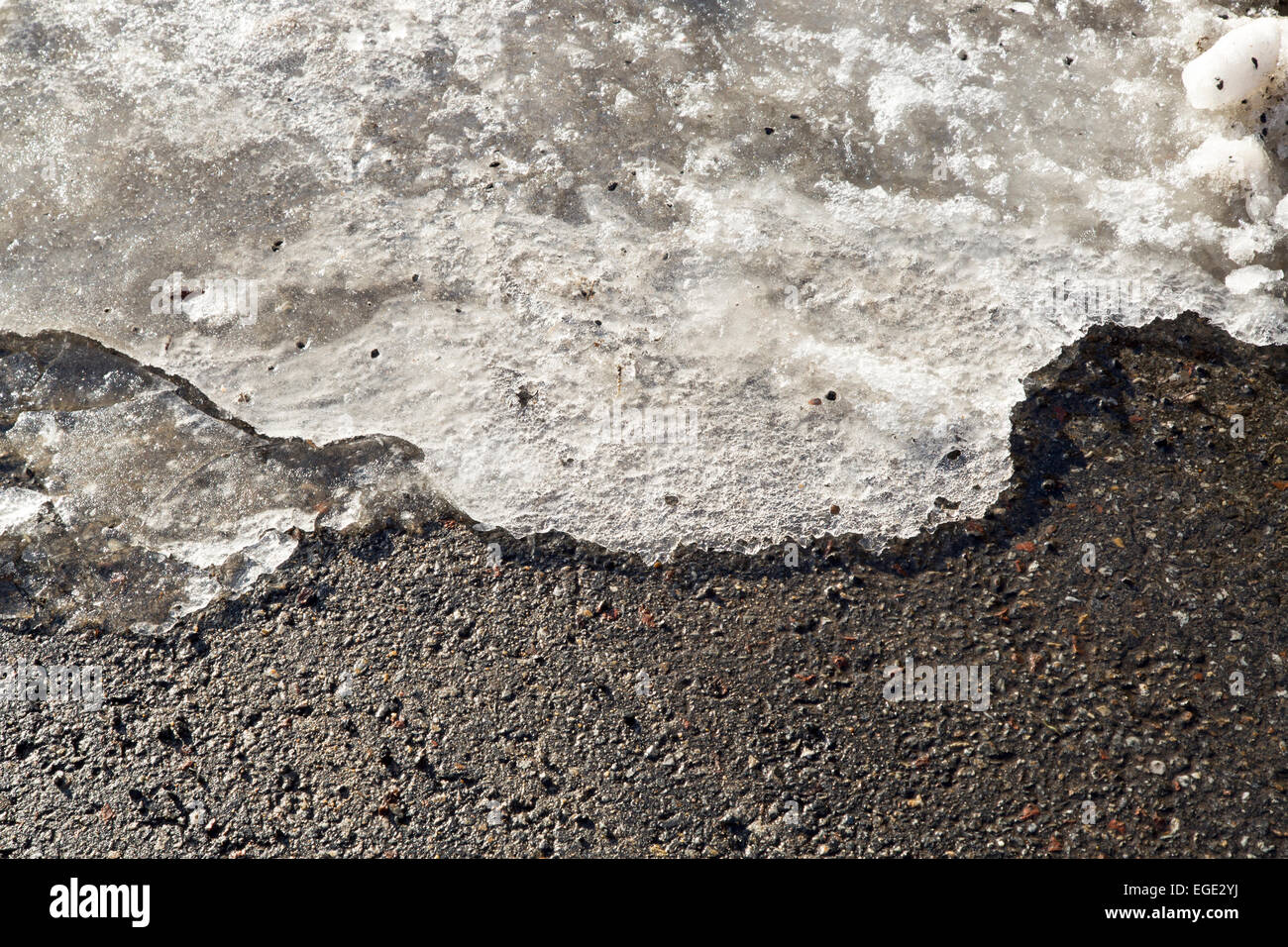 Ice Melting on Road Stock Photo - Alamy