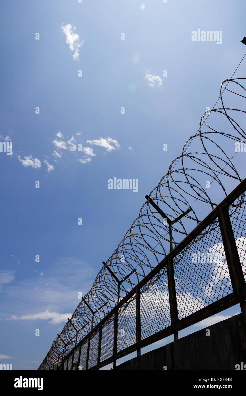 barbed wire fence Stock Photo - Alamy