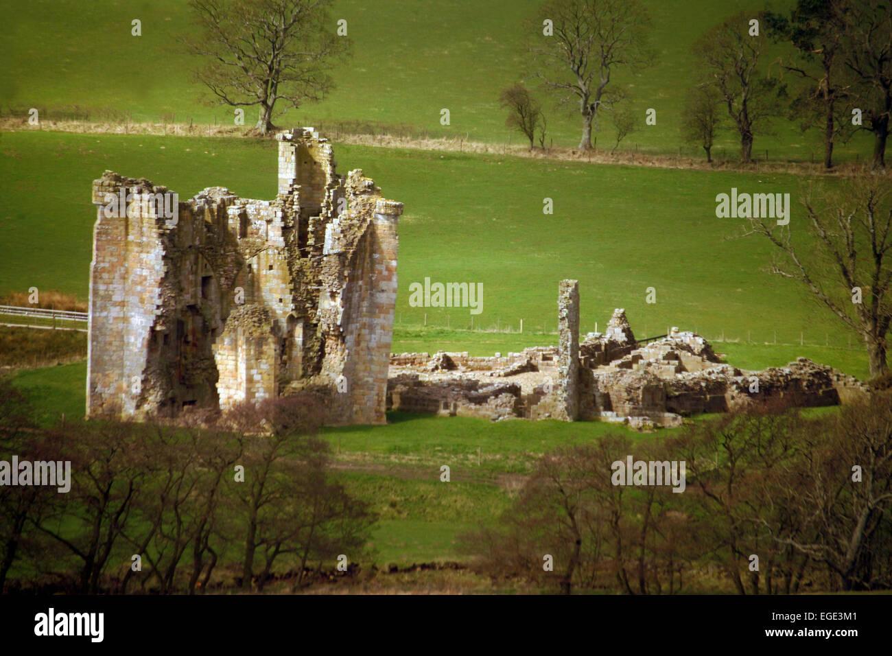 Ruins of Edlingham Castle, Northumberland Stock Photo - Alamy