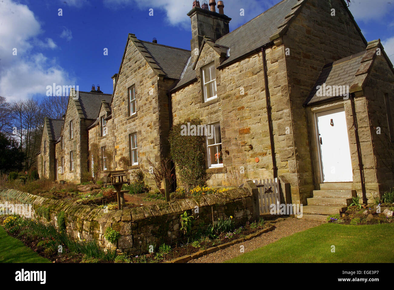 Cambo village, Northumberland Stock Photo - Alamy