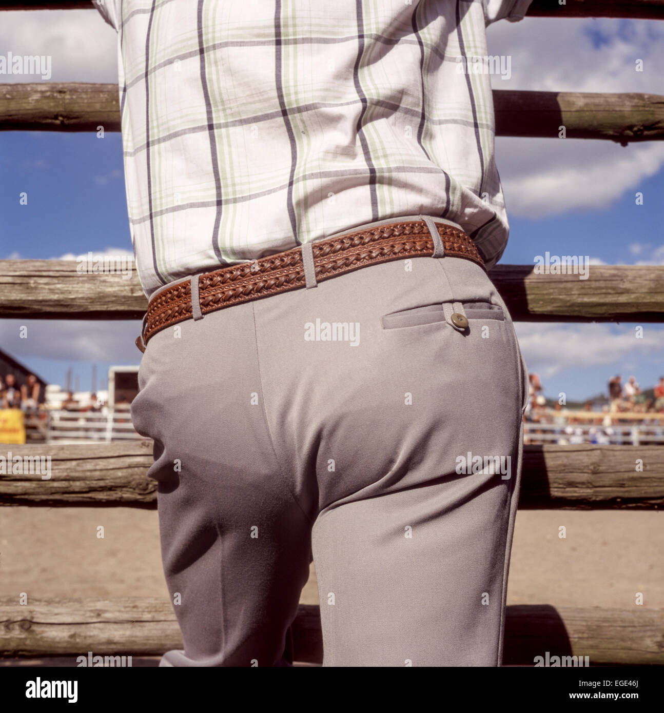 Man and ass in his trousers man rear view alone Stock Photo - Alamy