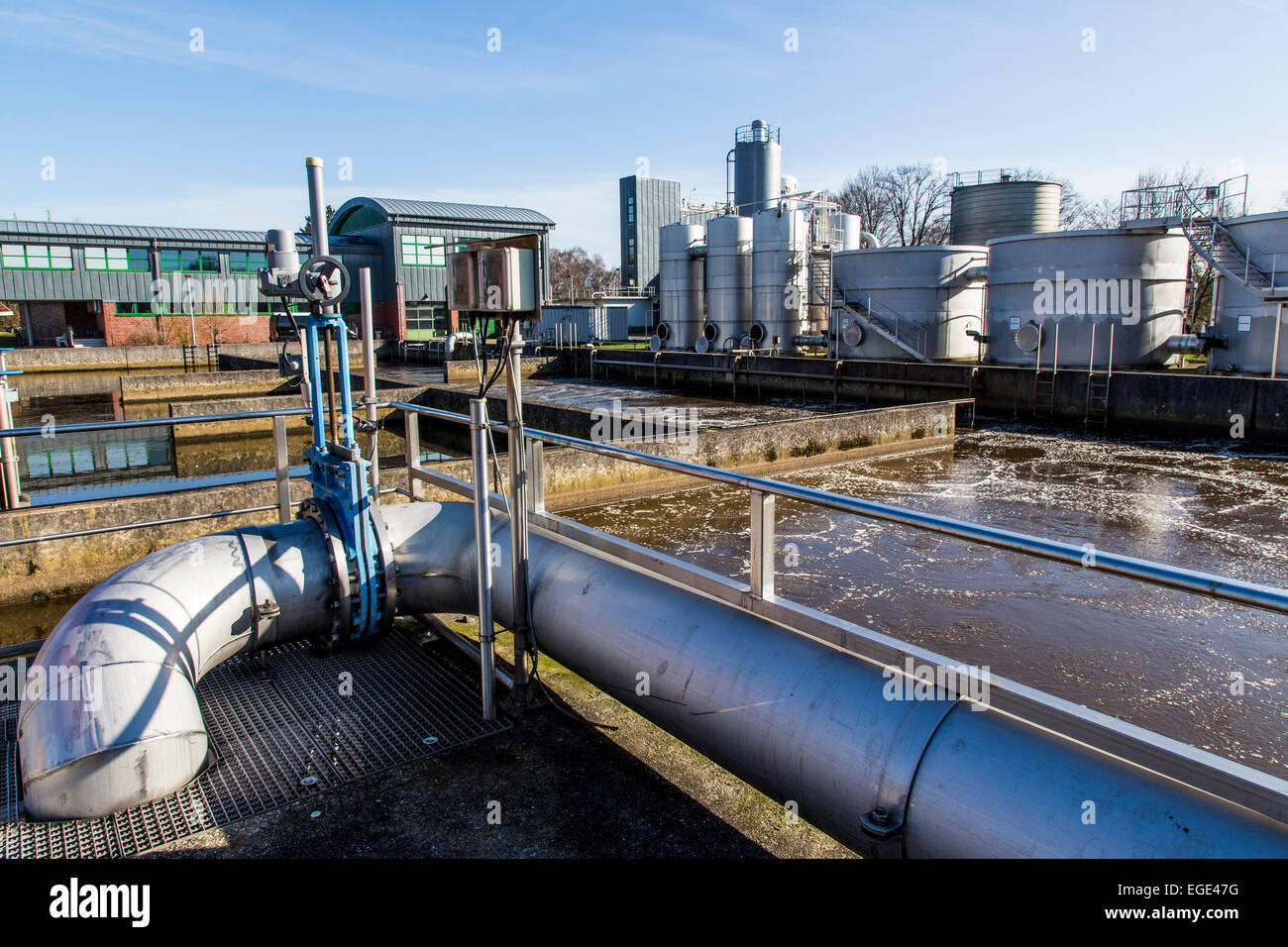 Sewage plant, waste water purification Stock Photo - Alamy