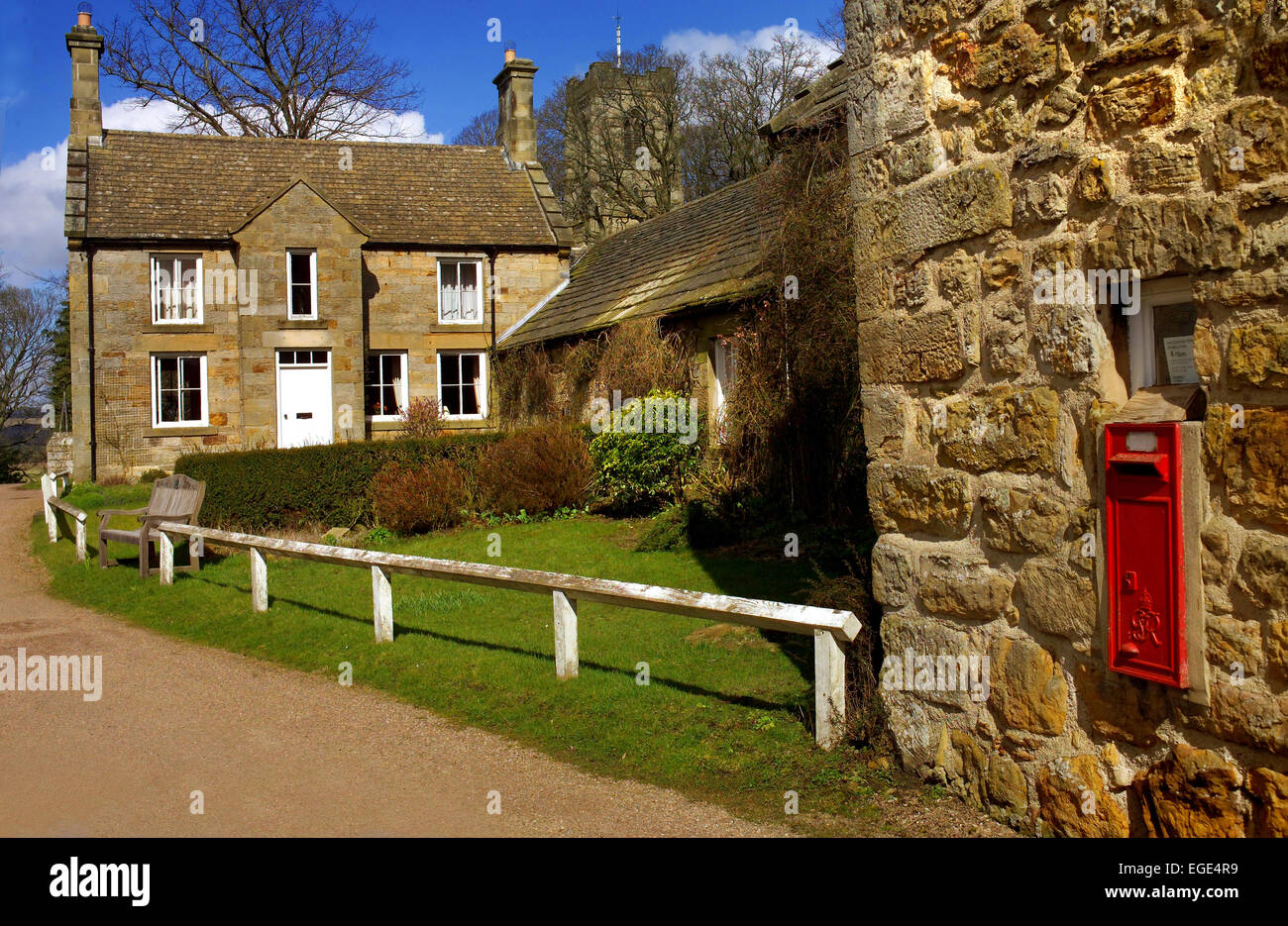Cambo village, Northumberland Stock Photo - Alamy
