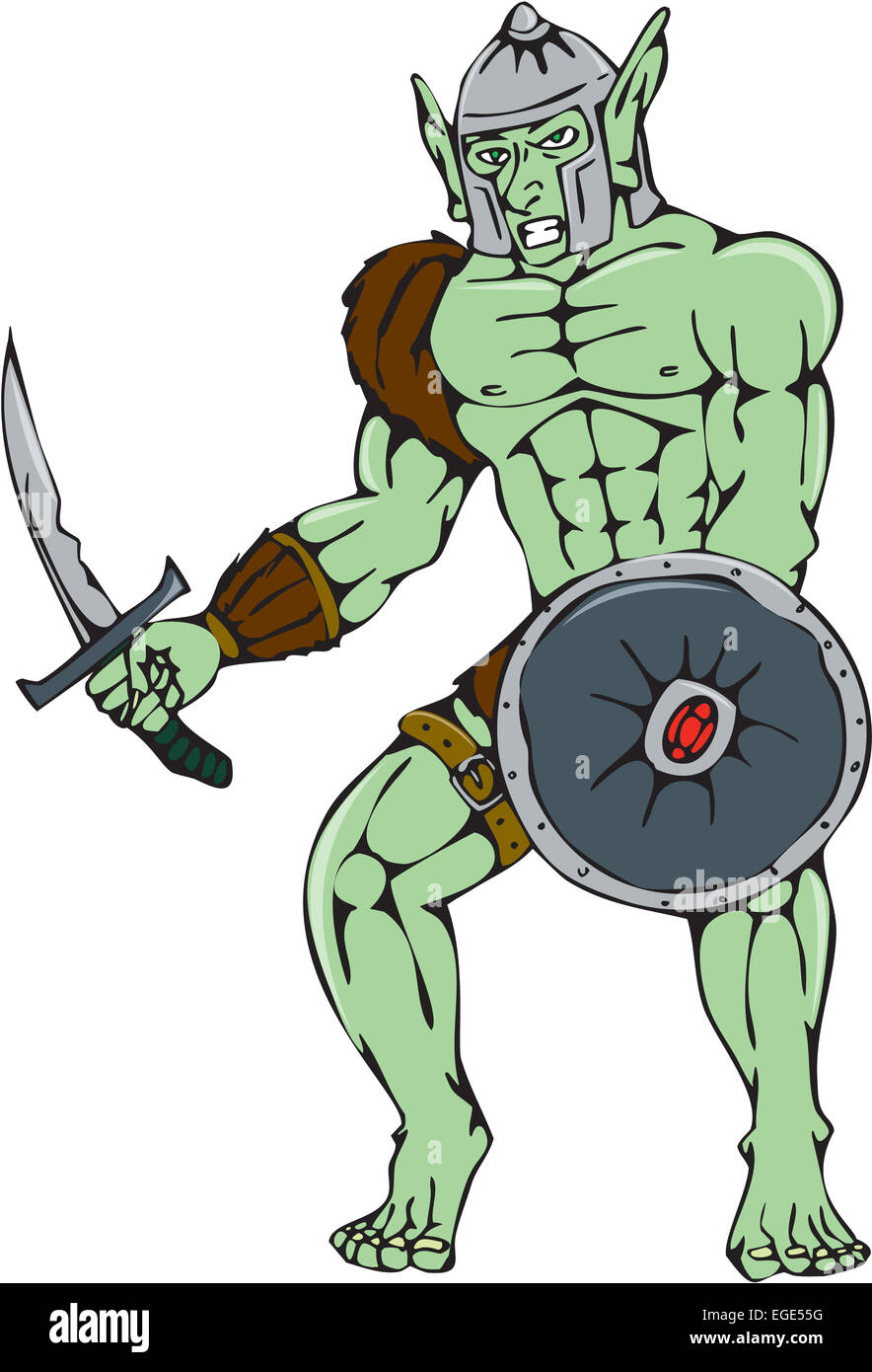 Orc warrior sword shield cartoon hi-res stock photography and images ...