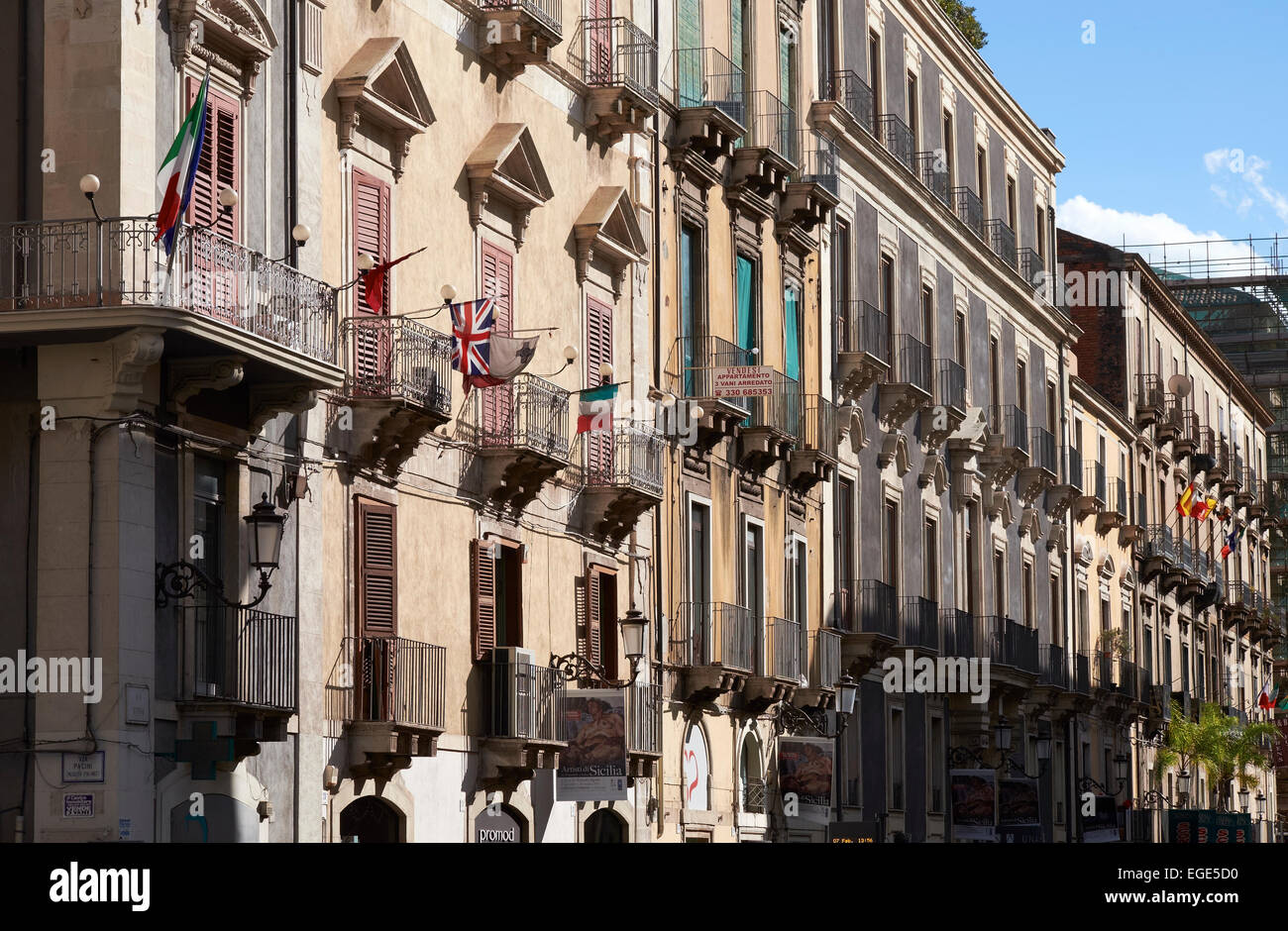 Street scene, Architecture in Catania, Sicily, Italy. Italian Tourism ...