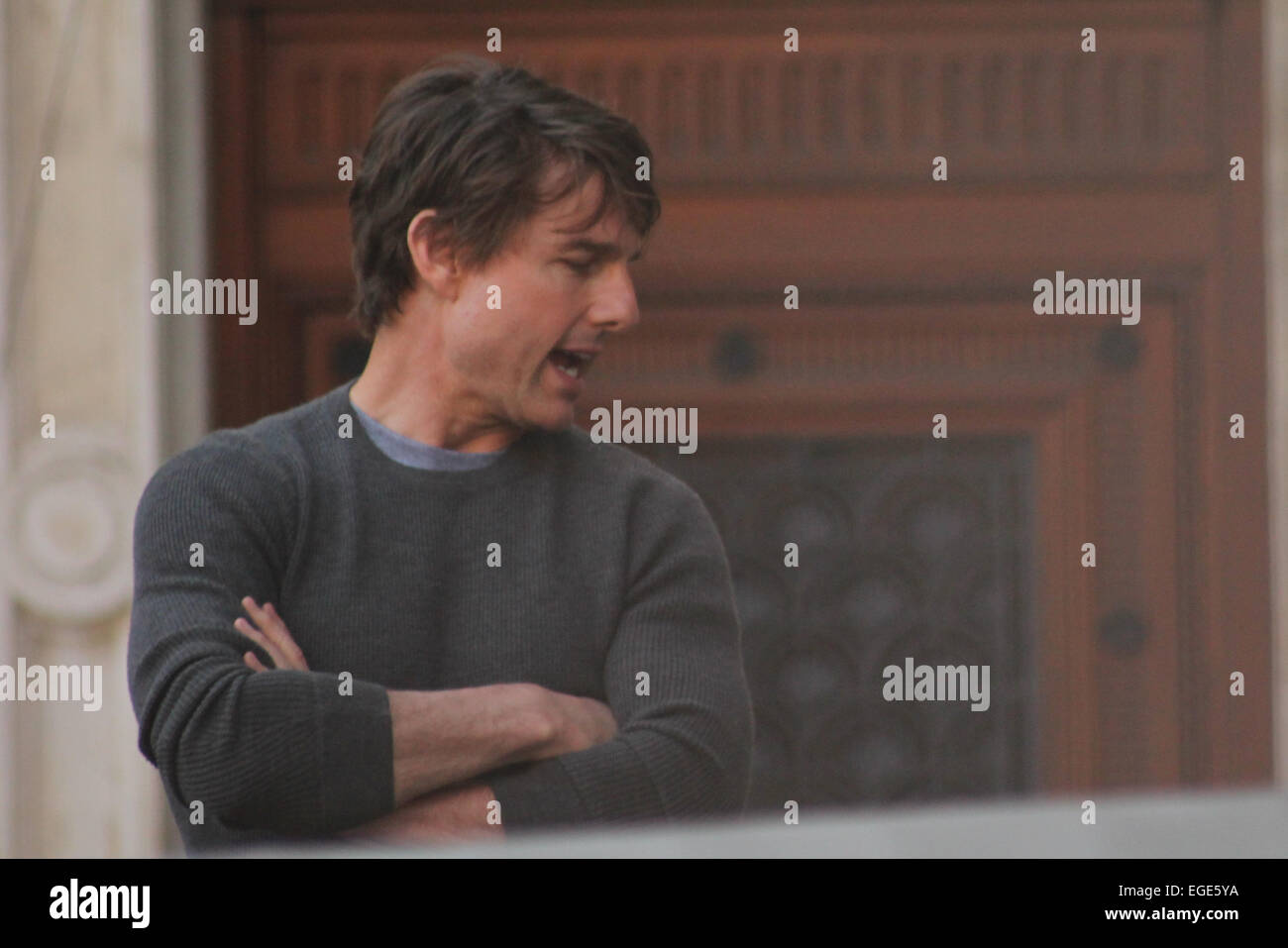 Tom Cruise on the set of Mission: Impossible 5 at the Vienna State ...