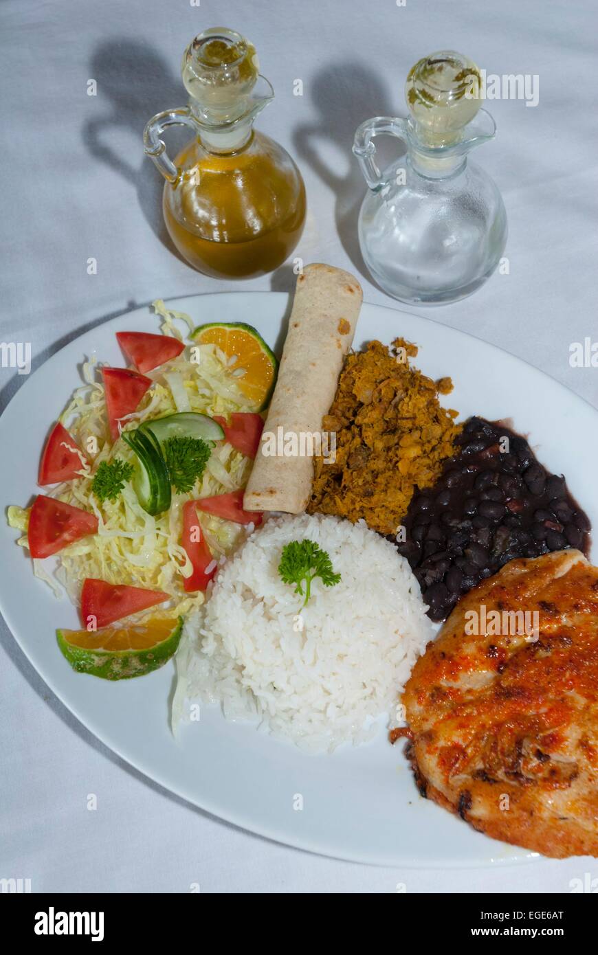 Costa Rica. La Fortuna, traditional lunch called casado // Costa Rica ...