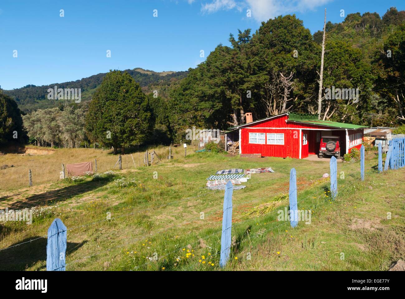 Costa Rica. San Gerardo de Dota, rural colored house // Costa Rica. San ...