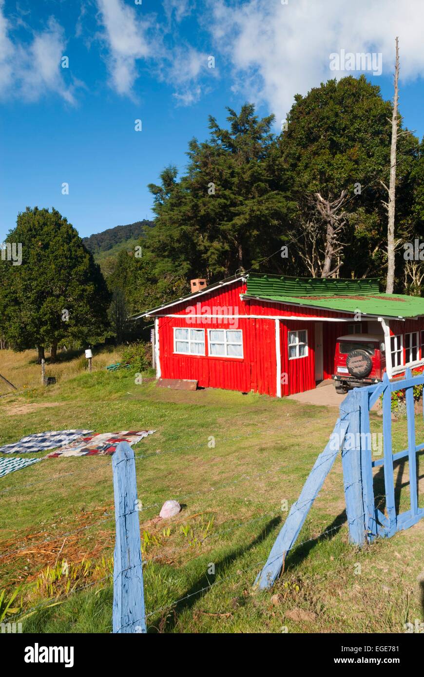 Costa Rica. San Gerardo de Dota, rural colored house // Costa Rica. San ...