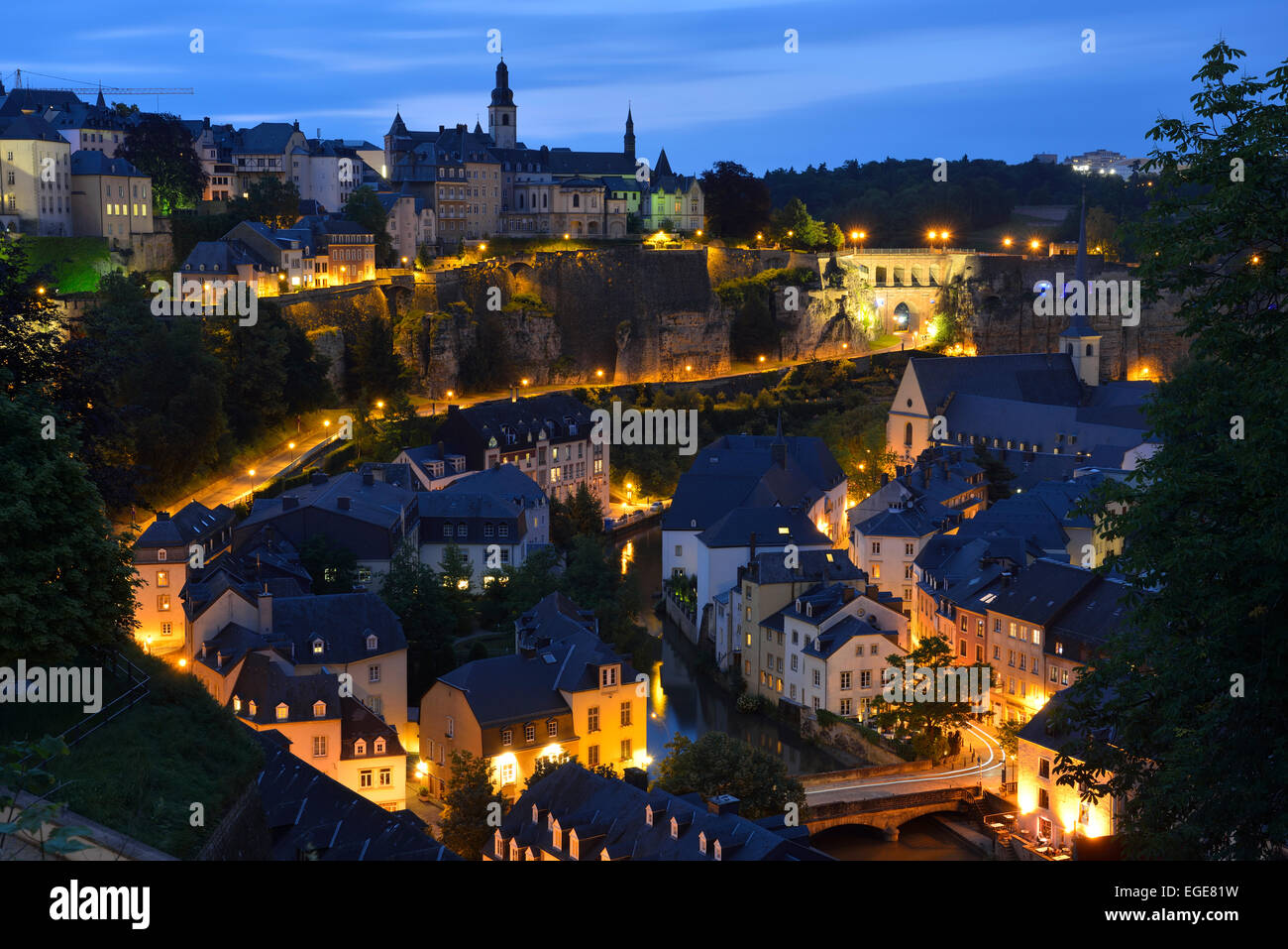 The grund luxembourg at night hi-res stock photography and images - Alamy