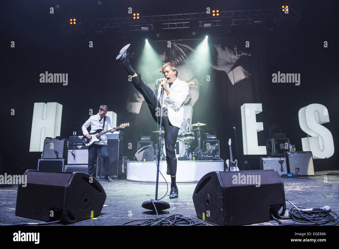 The Hives performing live on stage at Brixton Academy Featuring: Pelle ...