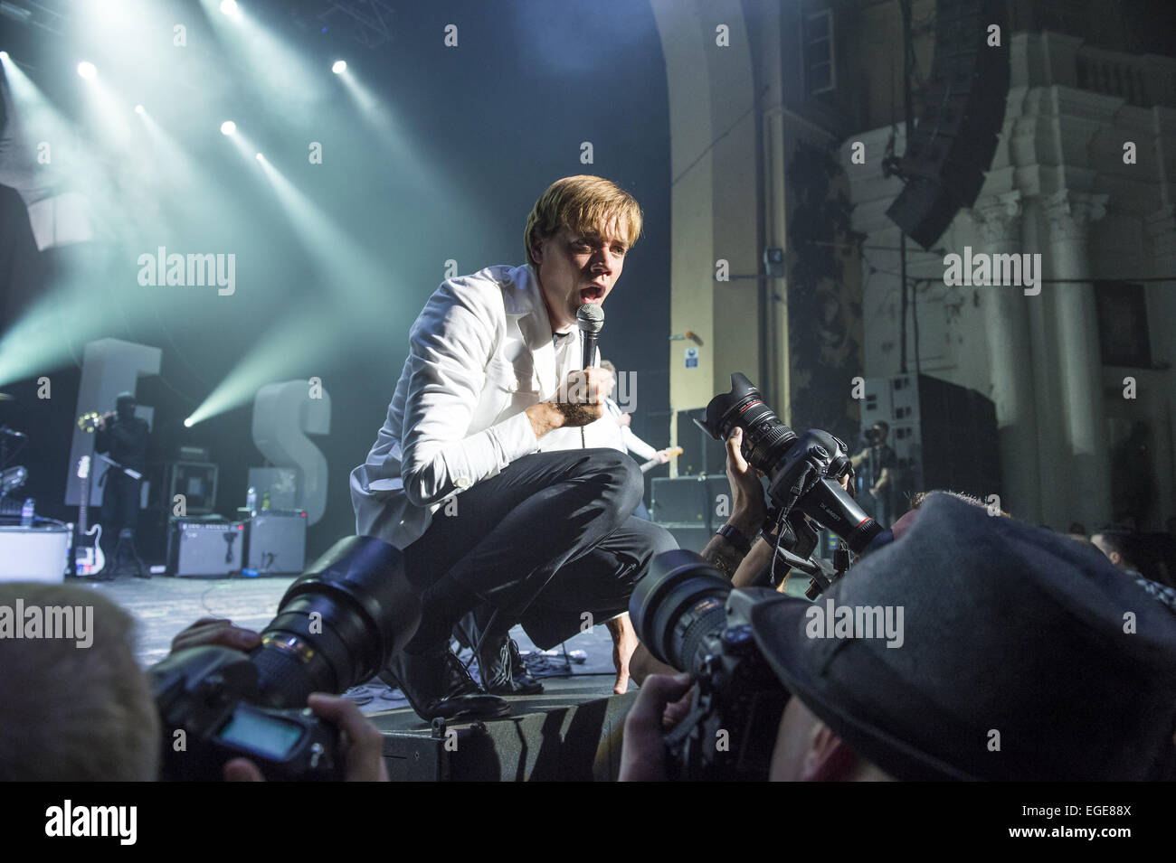 The Hives performing live on stage at Brixton Academy Featuring: Pelle ...
