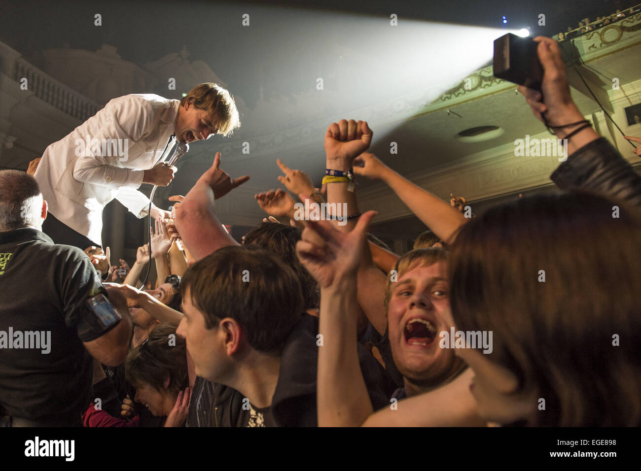 The Hives performing live on stage at Brixton Academy Featuring: Pelle ...