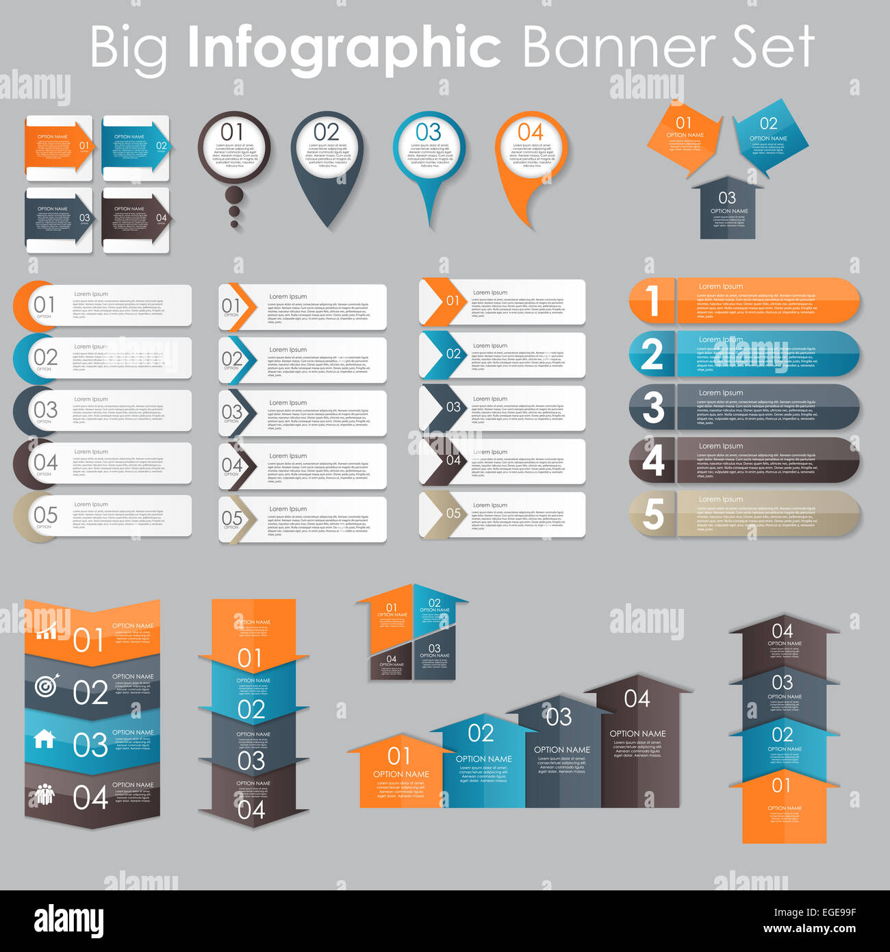 Big Set of Infographic Banner Templates for Your Business Vector Stock ...