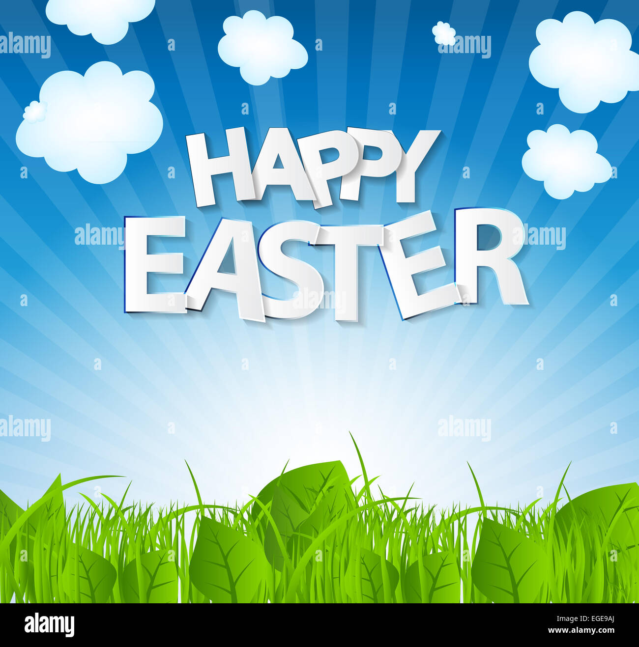 Happy Easter Spring Background Vector Illustration Stock Photo - Alamy