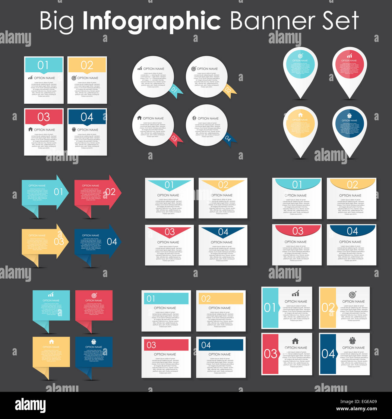 Big Set of Infographic Banner Templates for Your Business Vector Stock ...