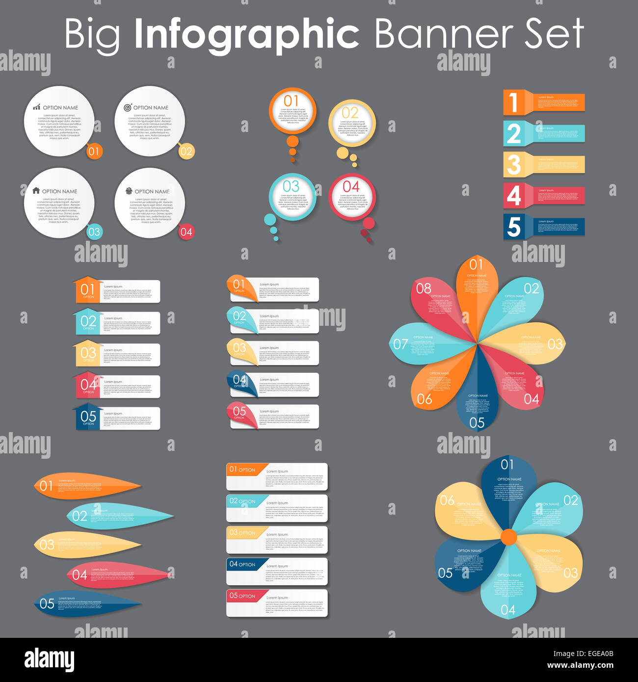 Big Set of Infographic Banner Templates for Your Business Vector Stock ...