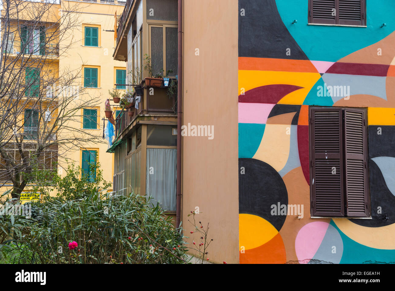 Worldwide famous urban artist Reka (Australia, 36) painting a wall in ...